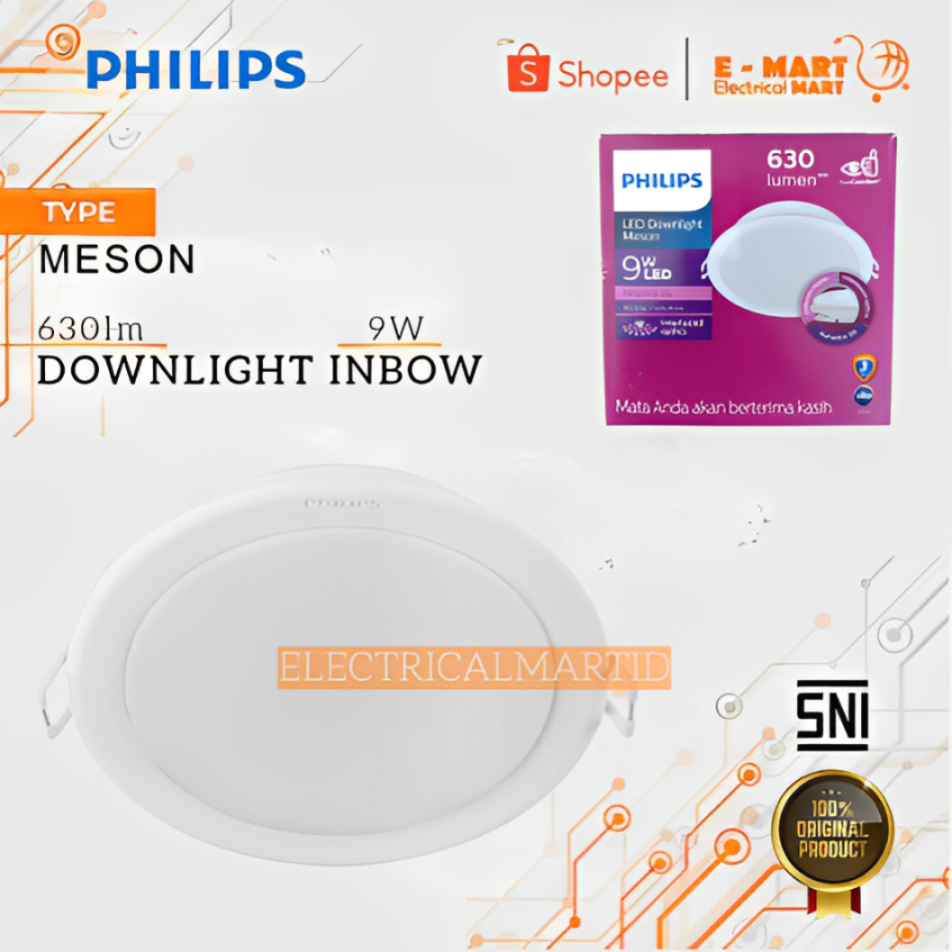 Jual PHILIPS Downlight Meson 9W 59449 Bulat IB Downlight Tanam 9watt SATUAN | Shopee Indonesia