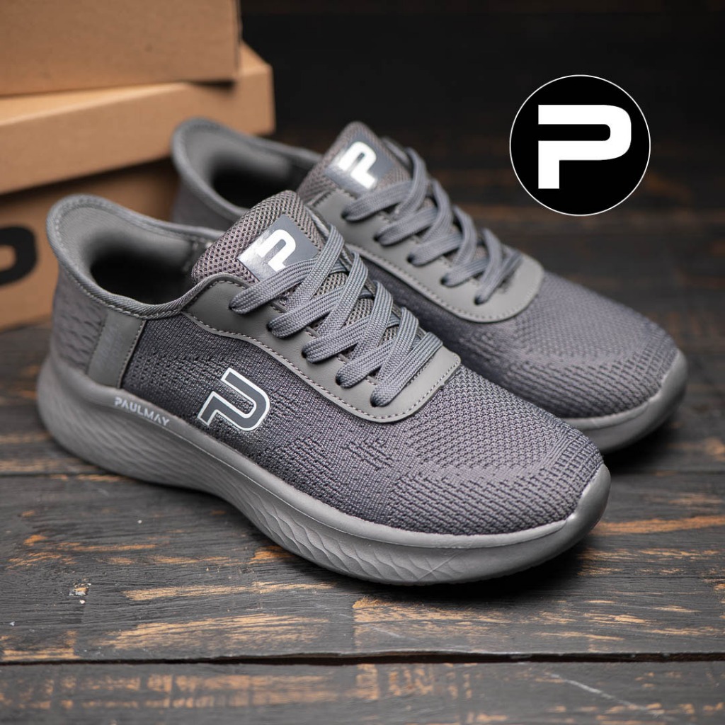 Jual PAULMAY - Sepatu Sneakers Running Pria Go Run Grey | Shopee Indonesia