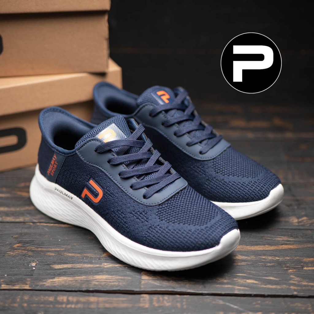 Jual PAULMAY - Sepatu Sneakers Running Pria Go Run Navy | Shopee Indonesia