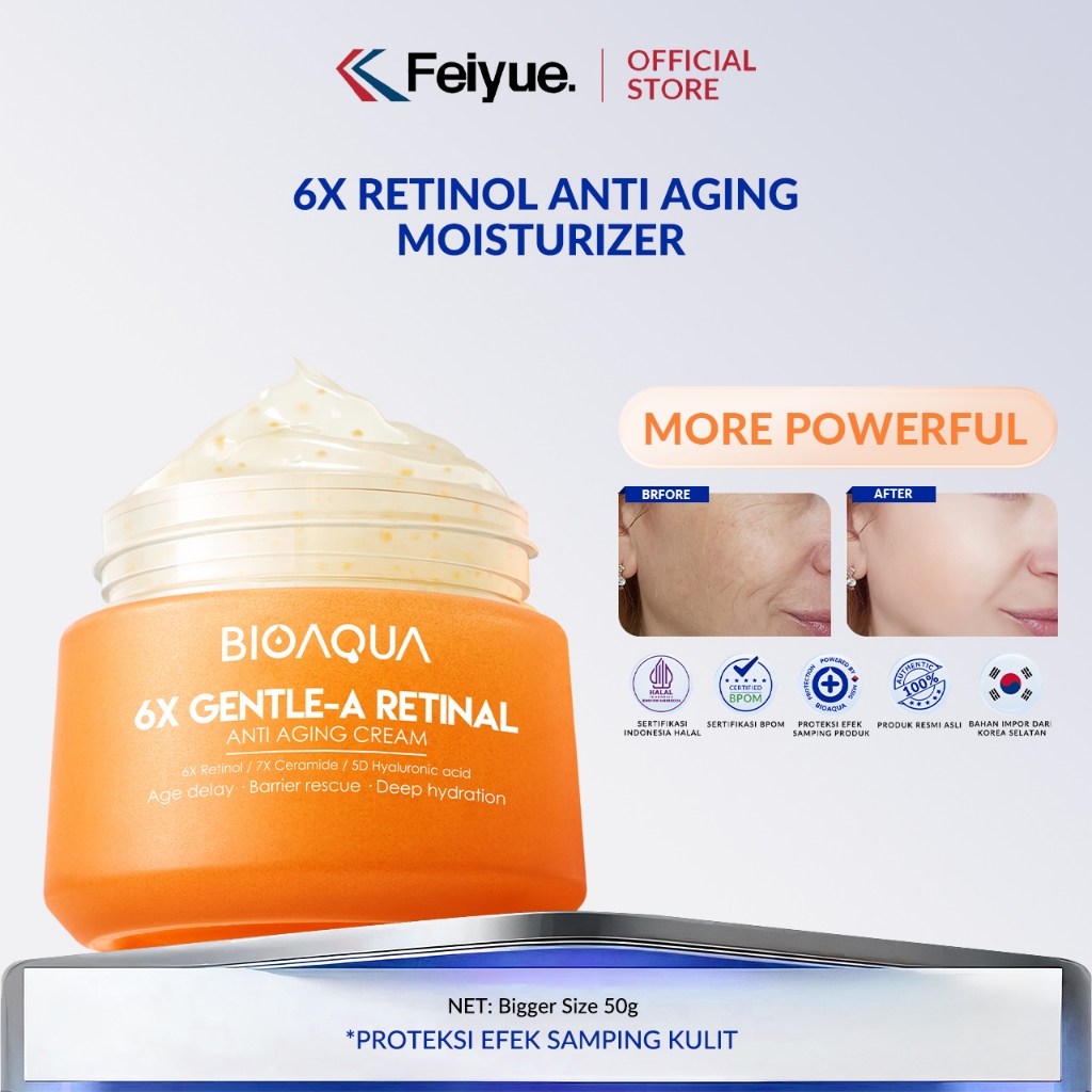 Jual BPOM feiyue BIOAQUA 6X Gentle-A retinol Anti Aging Cream perawatan ...