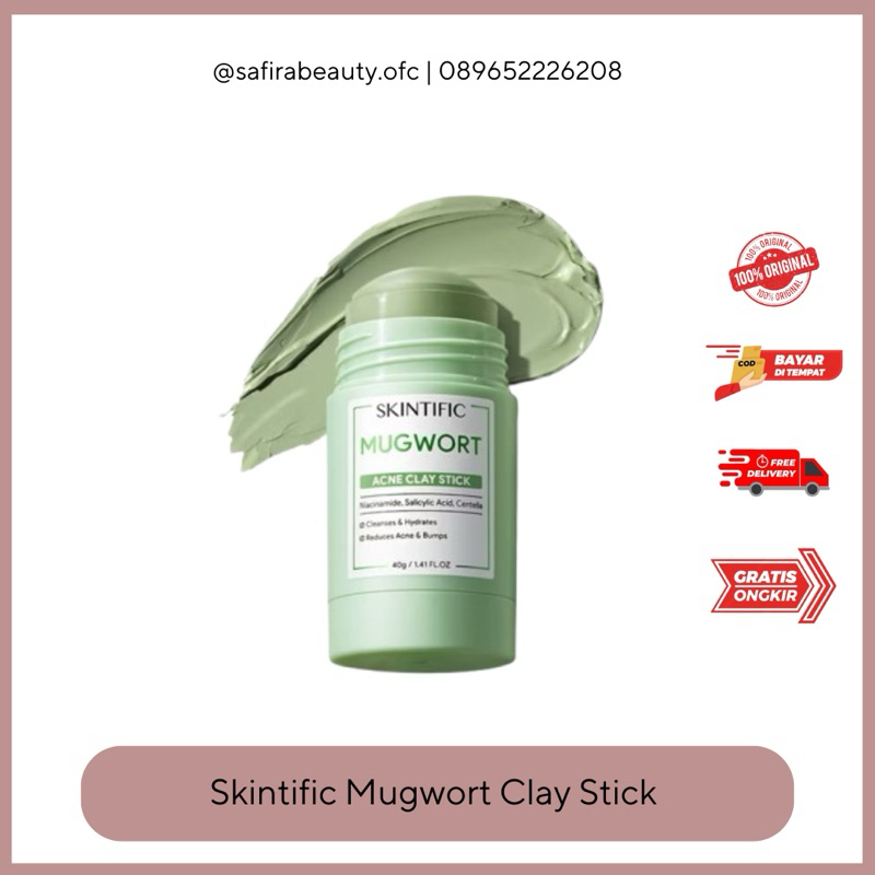 Jual SKINTIFIC • Mugwort Acne Clay Mask Stick | Shopee Indonesia