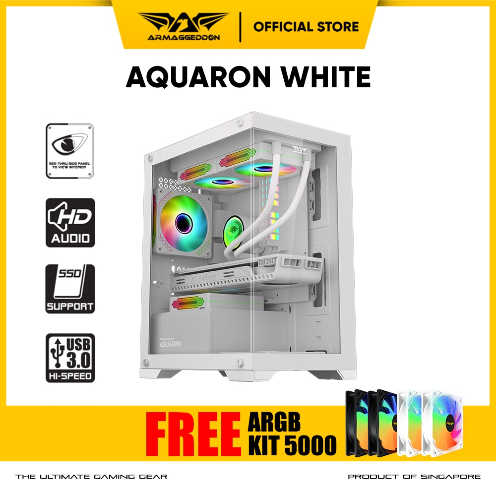 Jual Casing Gaming Armaggeddon Aquaron M-ATX with Front Panel and Side ...