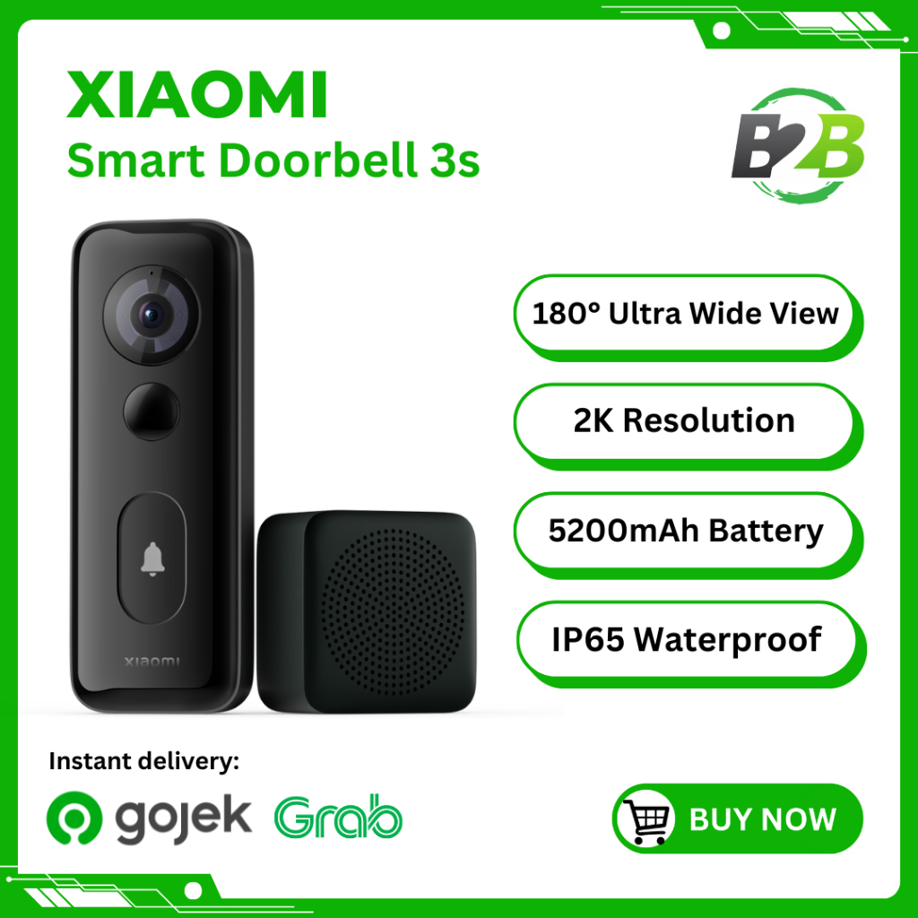 Jual Xiaomi Smart Doorbell 3s WiFi Wireless Camera 180 Wide View 2K ...