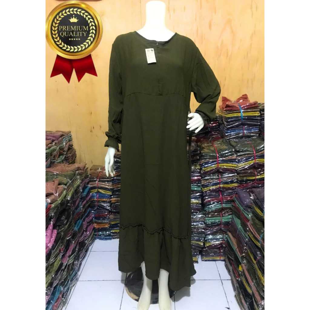 Jual Gamis Lengan Panjang Bahan Crinkle Airflow Terbaru 2025, Adem ...