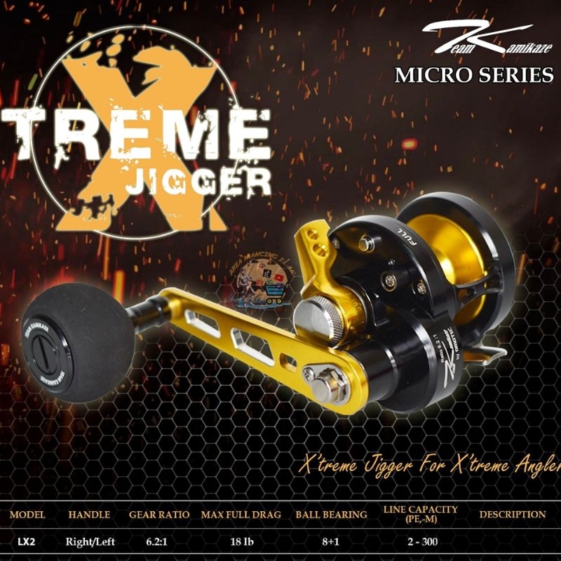 Jual Reel TEAM KAMIKAZE XTREME JIGGER MICRO SERIES LX2 RX2 - Overhead ...