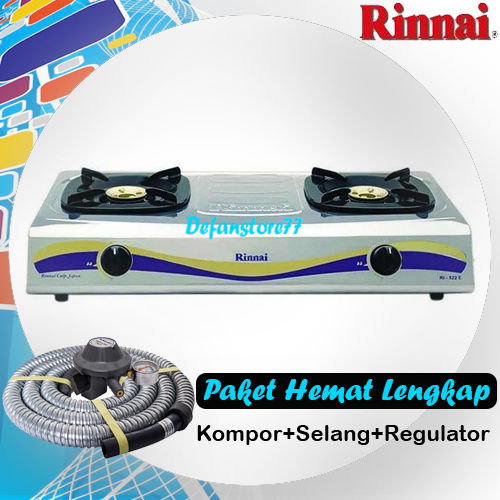 Jual RINNAI Kompor Gas 2 Tungku RI-522E Kompor Stainless Api Biru ...