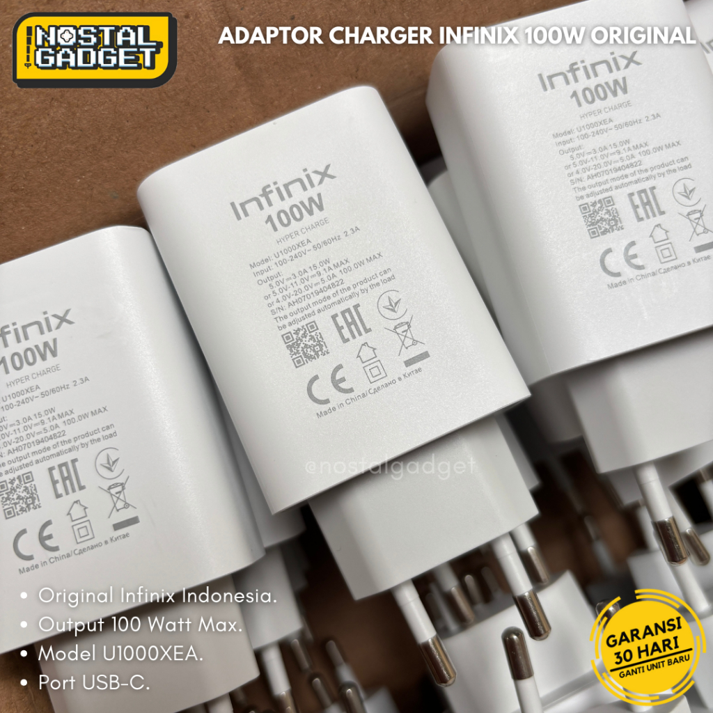Jual Adaptor Charger Infinix 100W Fast Charging Note 40 Pro Plus ...