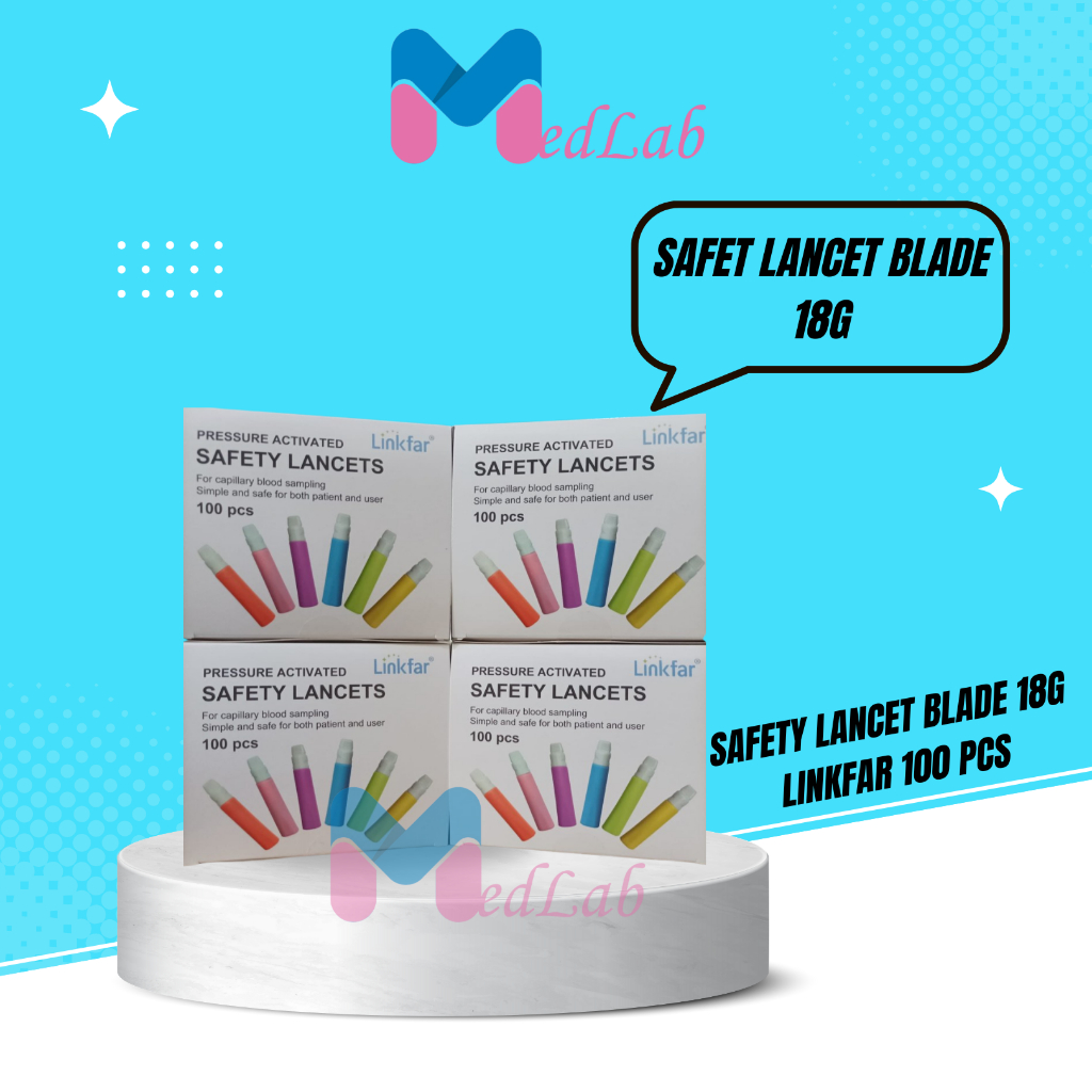 Jual SAFETY LANCET BLADE 18G LINKFAR 100 PCS | Shopee Indonesia