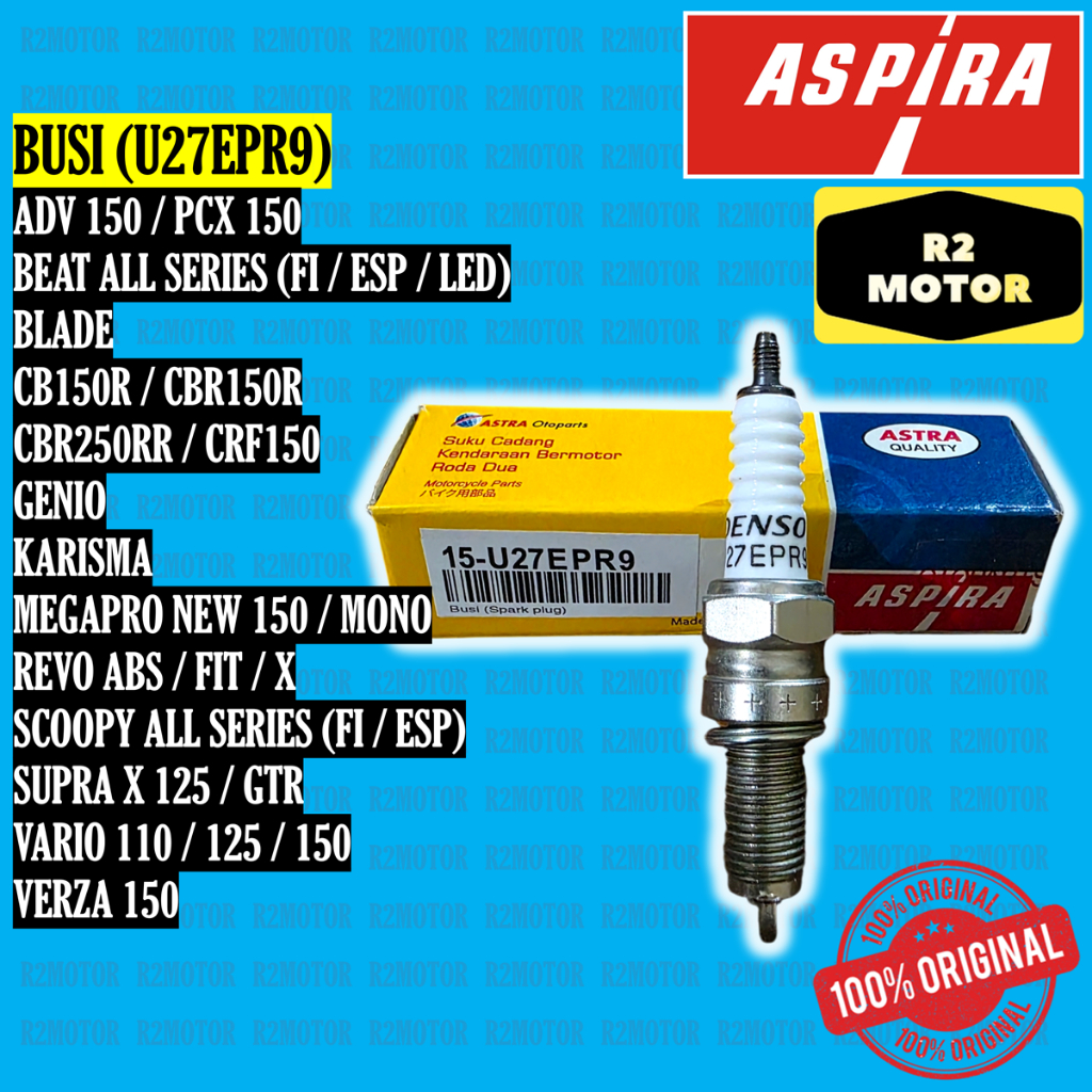 Jual ASPIRA DENSO BUSI U27EPR9 BEAT VARIO SCOOPY SUPRA KIRANA KARISMA ...