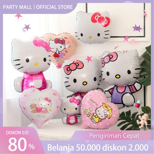 Jual Balon Hello Kitty Jumbo Balon Foil Large Mini Bulat Sanrio Kucing ...