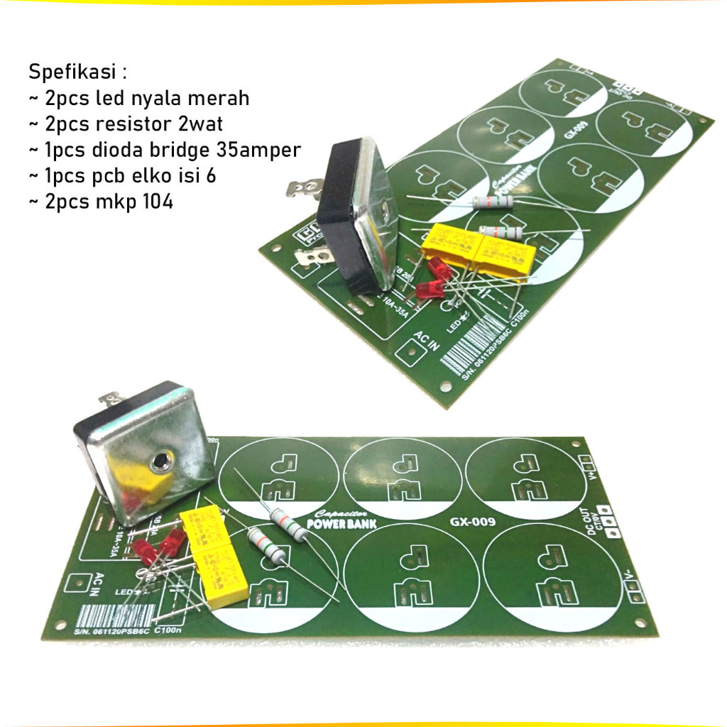 Jual SATU SET PCB MODUL PSU ISI 6 DIODA, RESISTOR,LAMPU LED,MKP ...