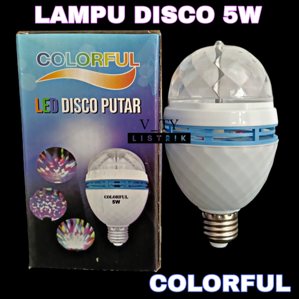 Jual LAMPU DISCO FULL WARNA WARNI LED PUTAR COLOR RAINBOW RGB E27 ...