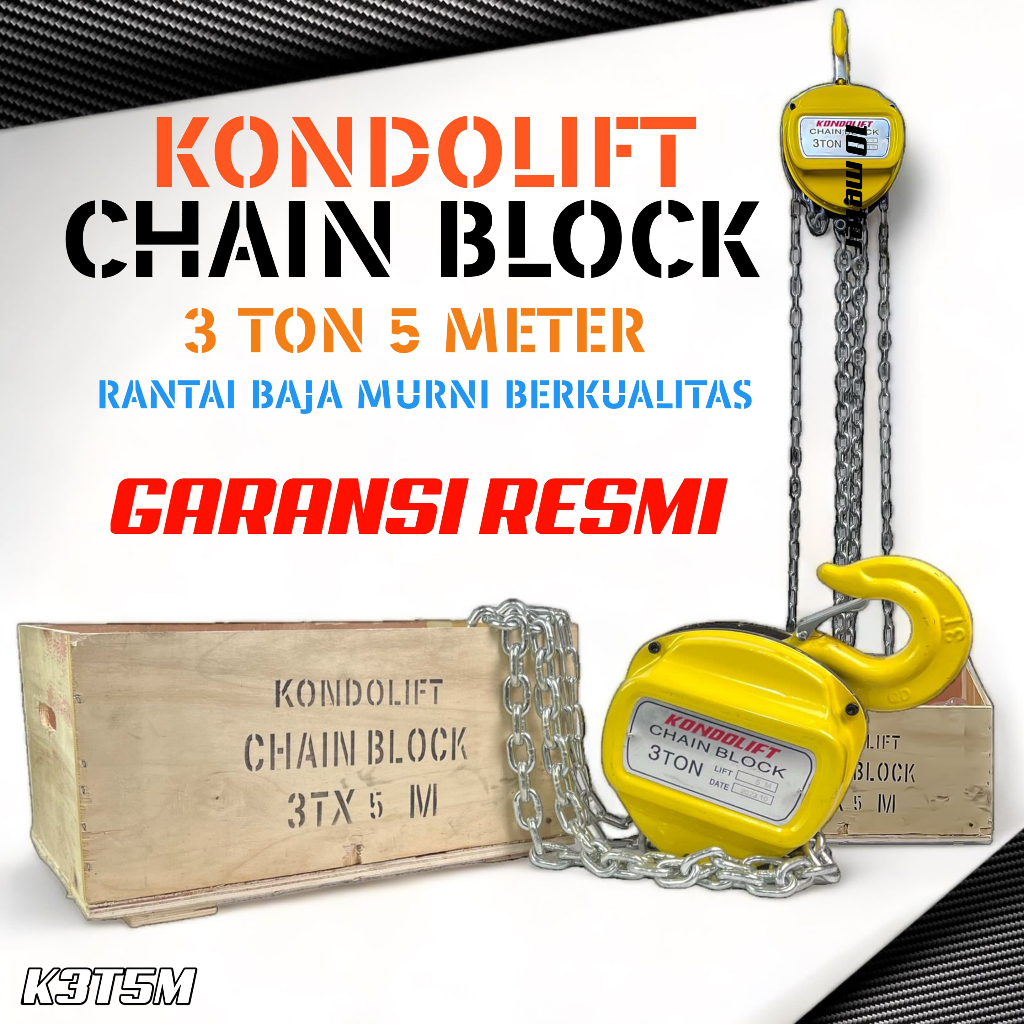 Jual KONDOLIFT Chain Block 3 TON 5 Meter TYPE KONDO 3T5M katrol kerekan ...