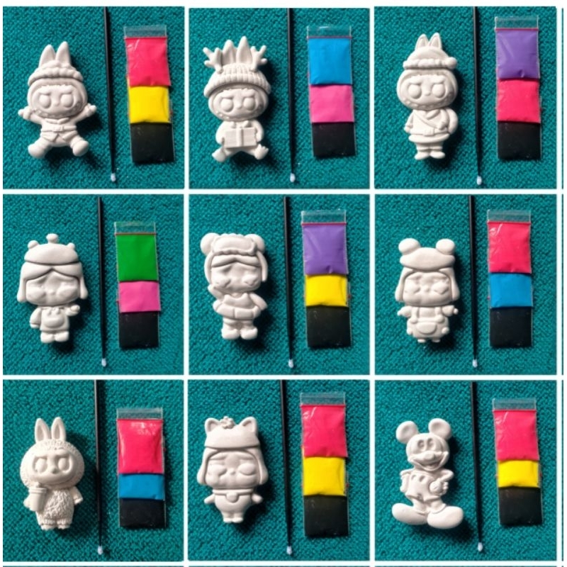 Jual Crybaby, Labubu, Mainan edukasi anak, mewarnai patung lukis gypsum ...