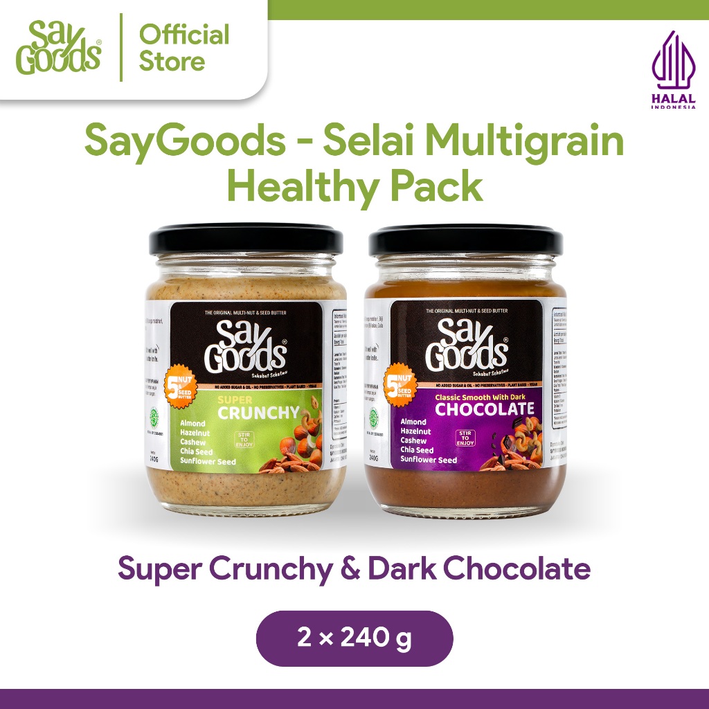 Jual SayGoods Selai Multigrain - Healthy Pack - Dark Chocolate & Super ...