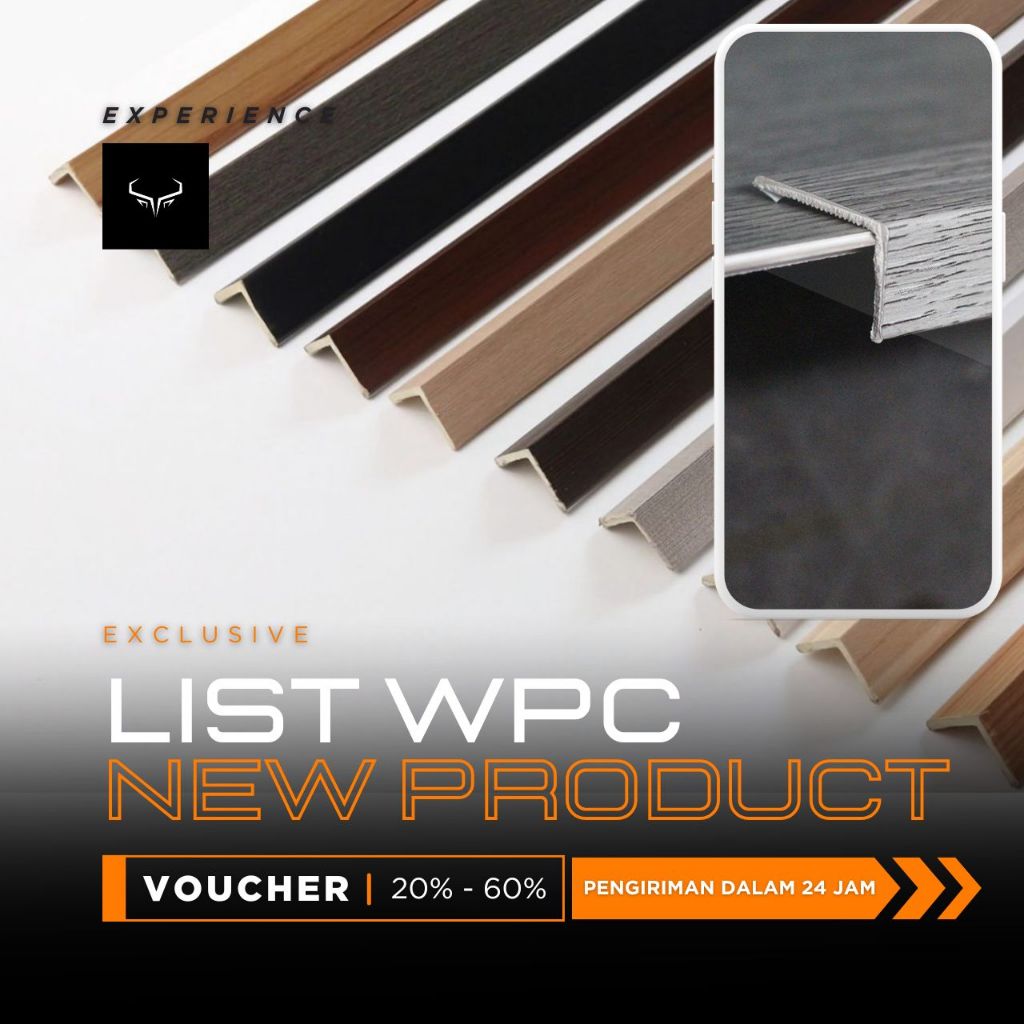 Jual EX List Siku L WPC Panel 240cm x 2cm x 1cm List Sudut Siku L Untuk ...