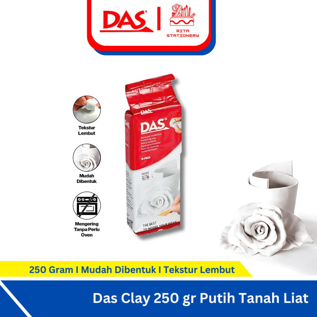 Jual Das Clay 250 gr Putih Tanah Liat Modelling Air Dry Clay White ...