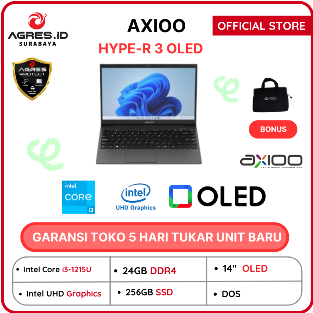 Jual AXIOO HYPE-R 3 OLED I3 1215 24gb 256gb DOS 14.0FHD BLK (UNDER 1KG ...