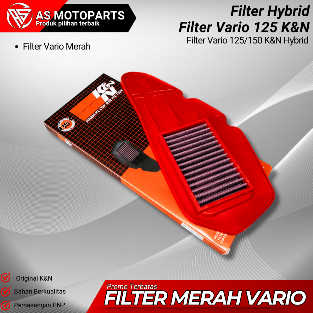 Jual FILTER UDARA VARIO MERAH K&N HYBRID VARIO 125/150 FILTER MERAH ...