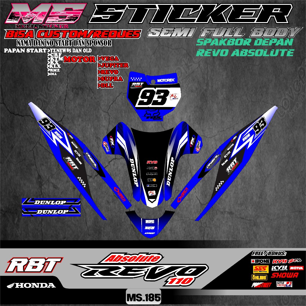 Jual Sticker STRIPING RBT MOTOR REVO ABSOLUTE 110 SEMI FULL BODY MOTOR ...