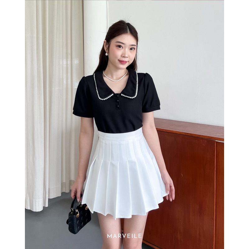 Jual [ Marveile ] Chu Polo Top / Atasan Top Wanita | Shopee Indonesia
