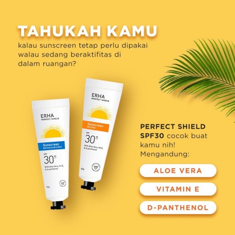 Jual ERHA Perfect Shield Sunscreen Oily /Dry Skin SPF 30/PA++ | Shopee Indonesia