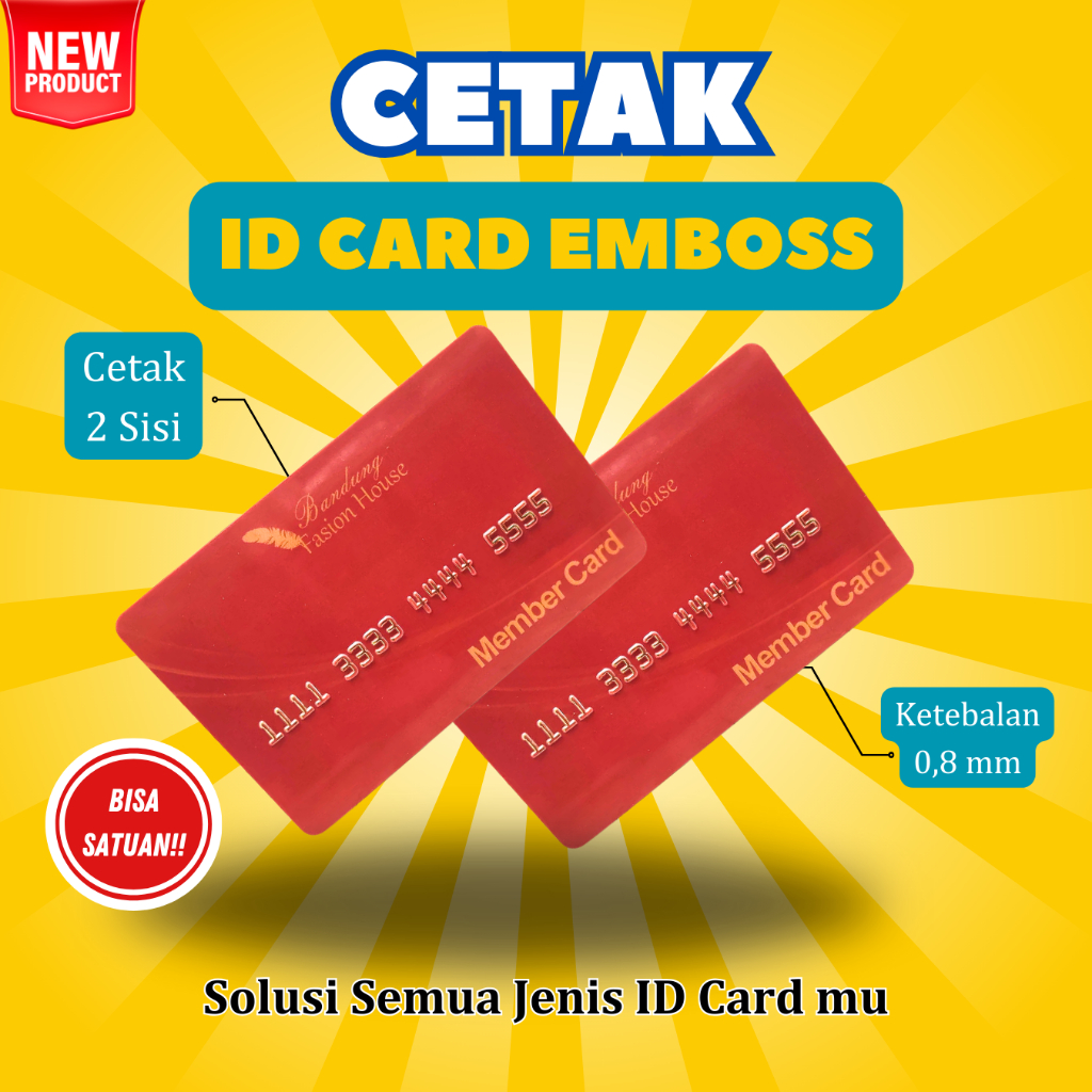 Jual CETAK ID CARD EMBOSS (HURUF TIMBUL/ ANGKA TIMBUL) MEMBERCARD ...