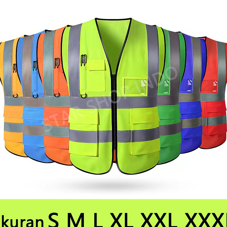 Jual COD Rompi Safety Proyek ID Holder 5 Saku Rompi reflektif Rompi ...