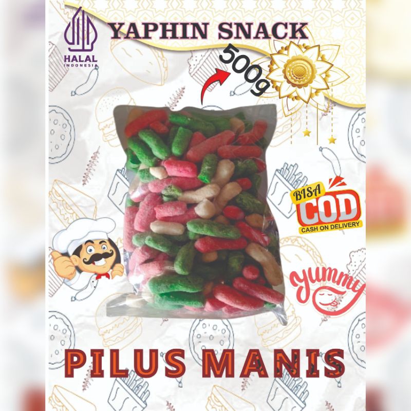 Jual ANEKA SNACK JAJANAN PILUS MANIS/KUE TAI KUCING WARNA WARNI 500g ...