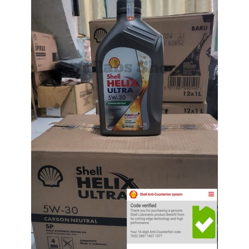 Jual Shell helix ultra 5W-30 (1liter) ORIGINAL BARCODE | Shopee Indonesia