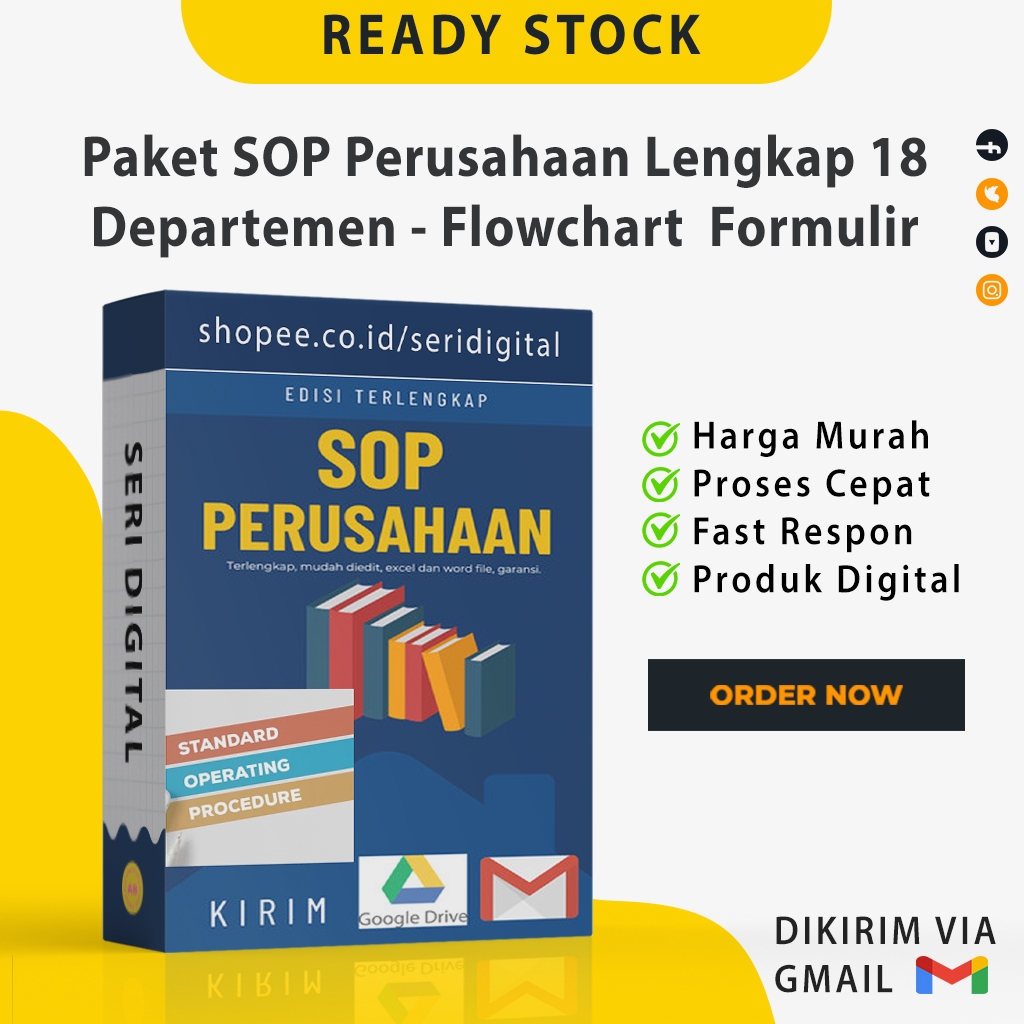 Jual Paket SOP Perusahaan Lengkap 18 Departemen - Flowchart Dan ...