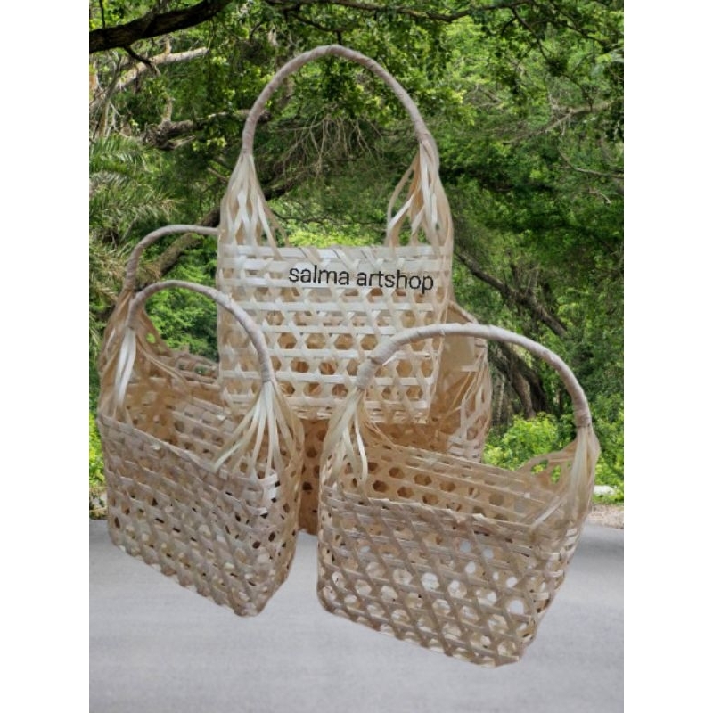 Jual keranjang parsel bambu 25x10x20,tas parsel buah,parsel makanan ...