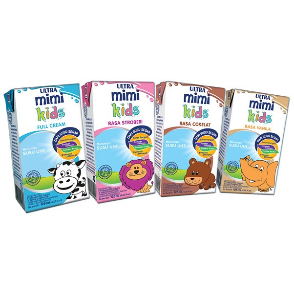 Jual SUSU UHT ULTRA MIMI KIDS 125ML ISI 40PCS ALL VARIANT - SUSU KOTAK ...