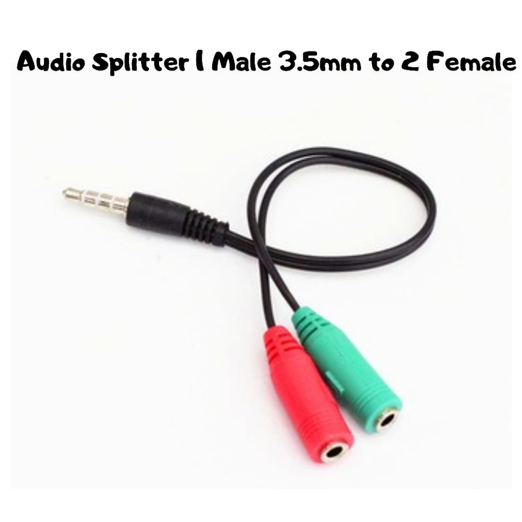 Jual Kabel Spliter Audio Male Jack AUX 3.5mm to Dual Female Earphone ...