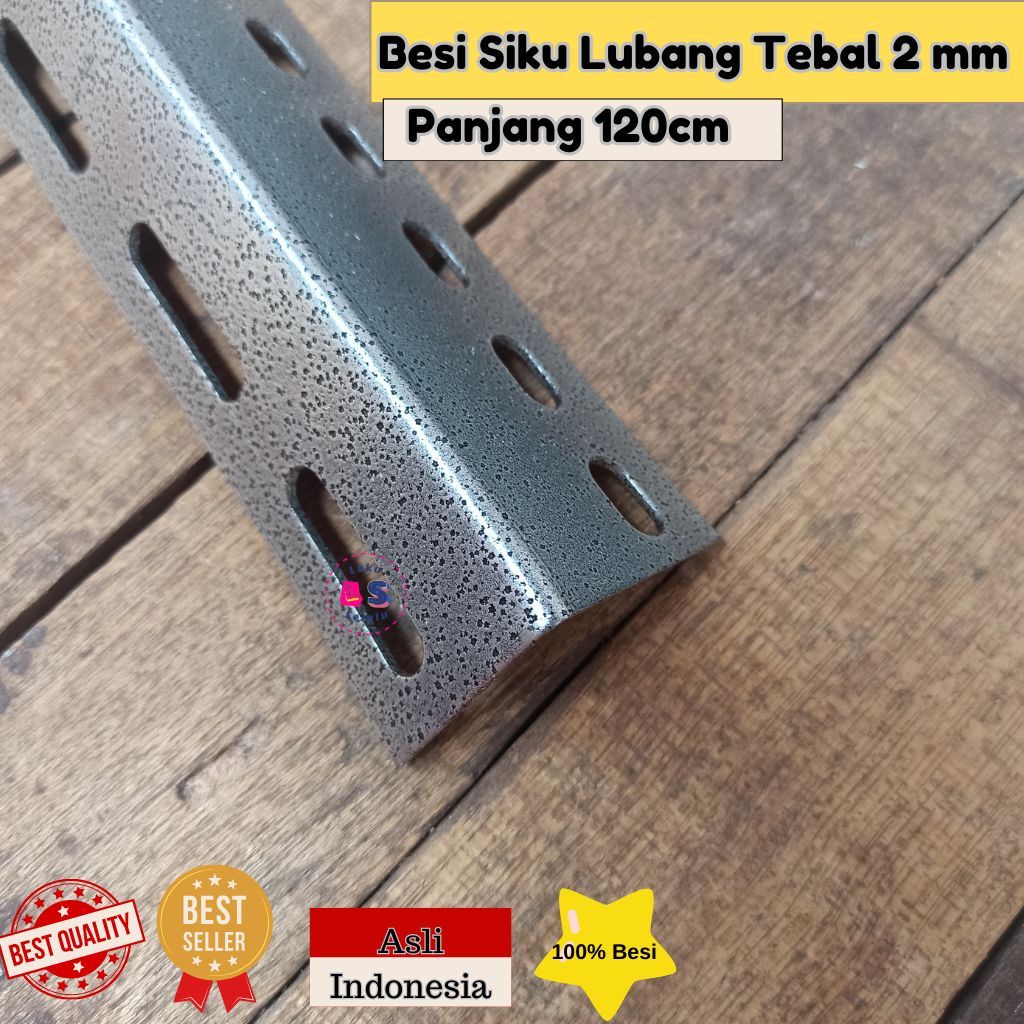 Jual BESI SIKU LUBANG Tebal 2mm Panjang 120cm | Besi Siku Bolong Warna ...