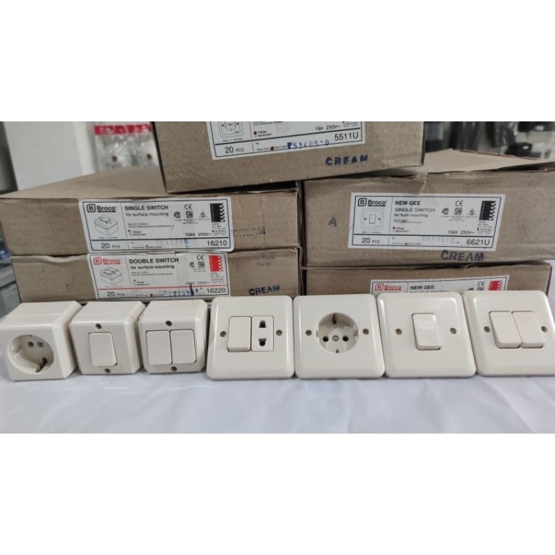 Jual saklar engkel,saklar double,stopkontak ib tanam ob tempel broco ...