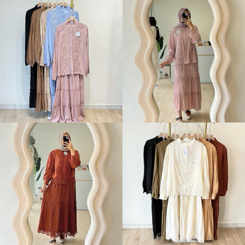 Jual RASPBERRY.ID atasan set rok katbol/lace skirt import korean style ...