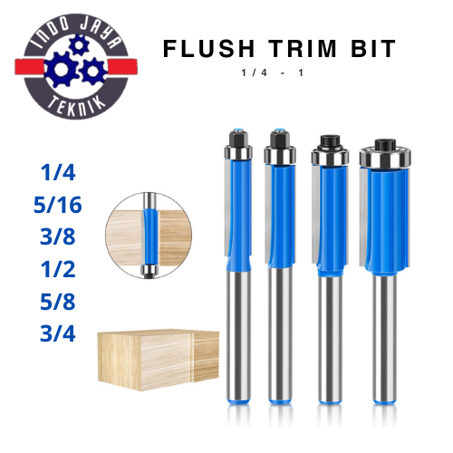 Jual Mata Router Profile Kayu Flush Trim Bits 1/4" Mata Router Single ...