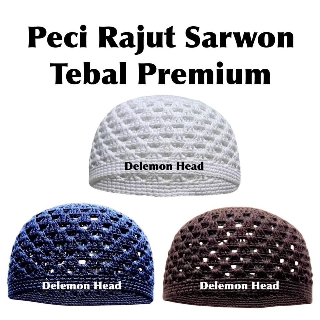 Jual Delemon Head Peci Rajut Sarwon Sarang Tawon Tebal Premium | Shopee ...