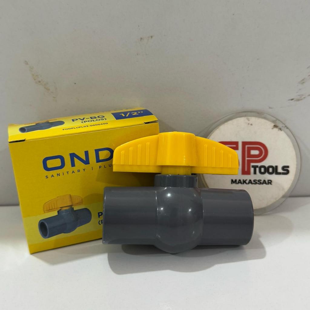 Jual STOP KRAN PVC POLOS / BALL VALVE PLASTIK 1/2" 1/2 INCH ONDA PV-BG | Shopee Indonesia