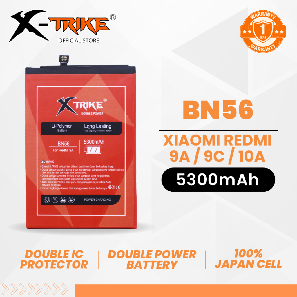 Jual XTRIKE Baterai Xiaomi Redmi 9A - 9C - 10A BN56 Double Power ...