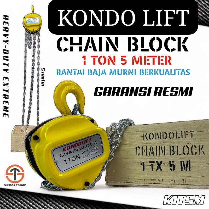 Jual APR K1T5M KONDO LIFT CHAIN BLOCK 1Ton × 5Meter | Shopee Indonesia