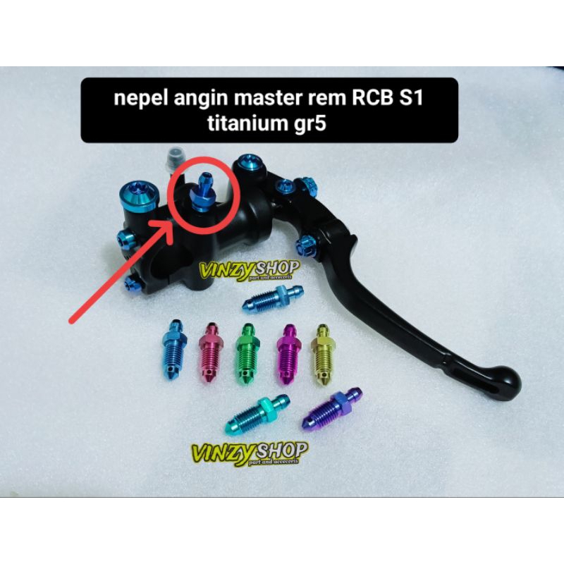 Jual nepel angin master rem RCB S1 titanium gr5 | Shopee Indonesia