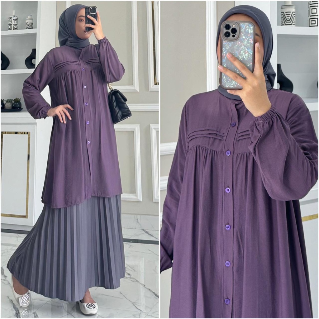 Jual NADIRA tunik by zalfaoutfit / Baju Atasan Polos Wanita Muslim Polo ...