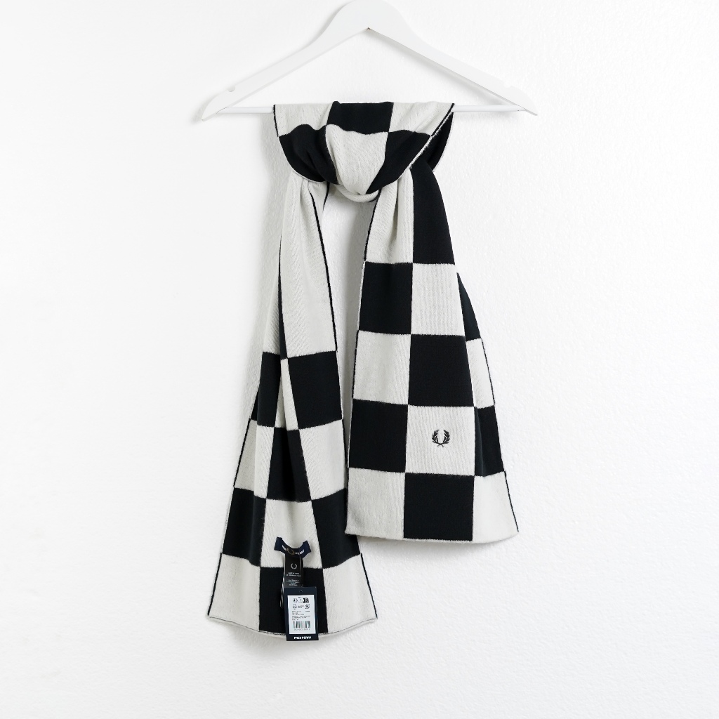 Jual Scarf FRED PERRY CHECK BLACK WHITE SCARF 100% ORIGINAL | Shopee ...