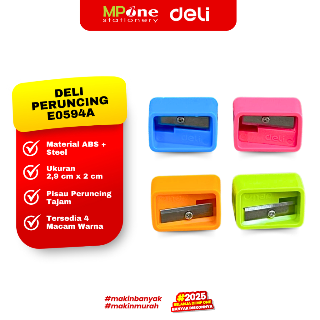 Jual (Min 3 PCS) Deli Peruncing Kecil E0594A Warna Warni Tajam / Rautan ...