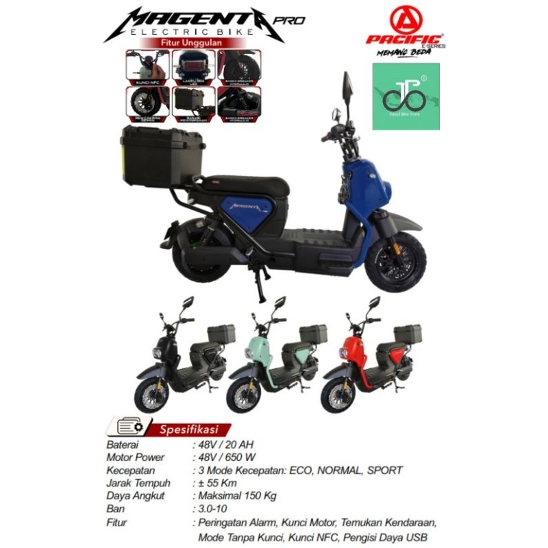 Jual Sepeda Listrik Pacific Magenta Pro TERBARU | Shopee Indonesia