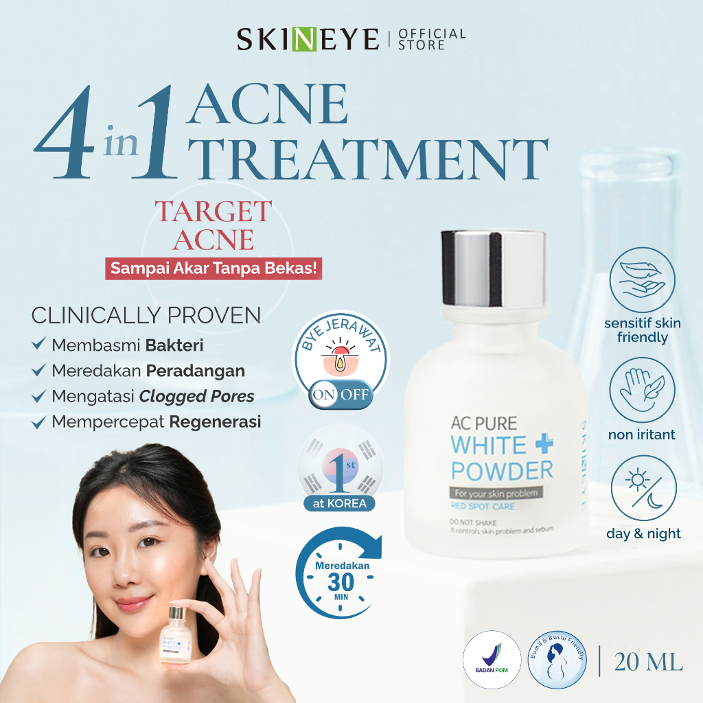 Jual Skineye AC Pure White Powder Deep Acne Treatment 20ml | Shopee ...