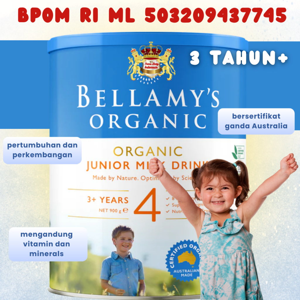 Jual Bellamy's Bellamys Organic Susu Formula Step 4 900 Gram ( 3 tahun ...