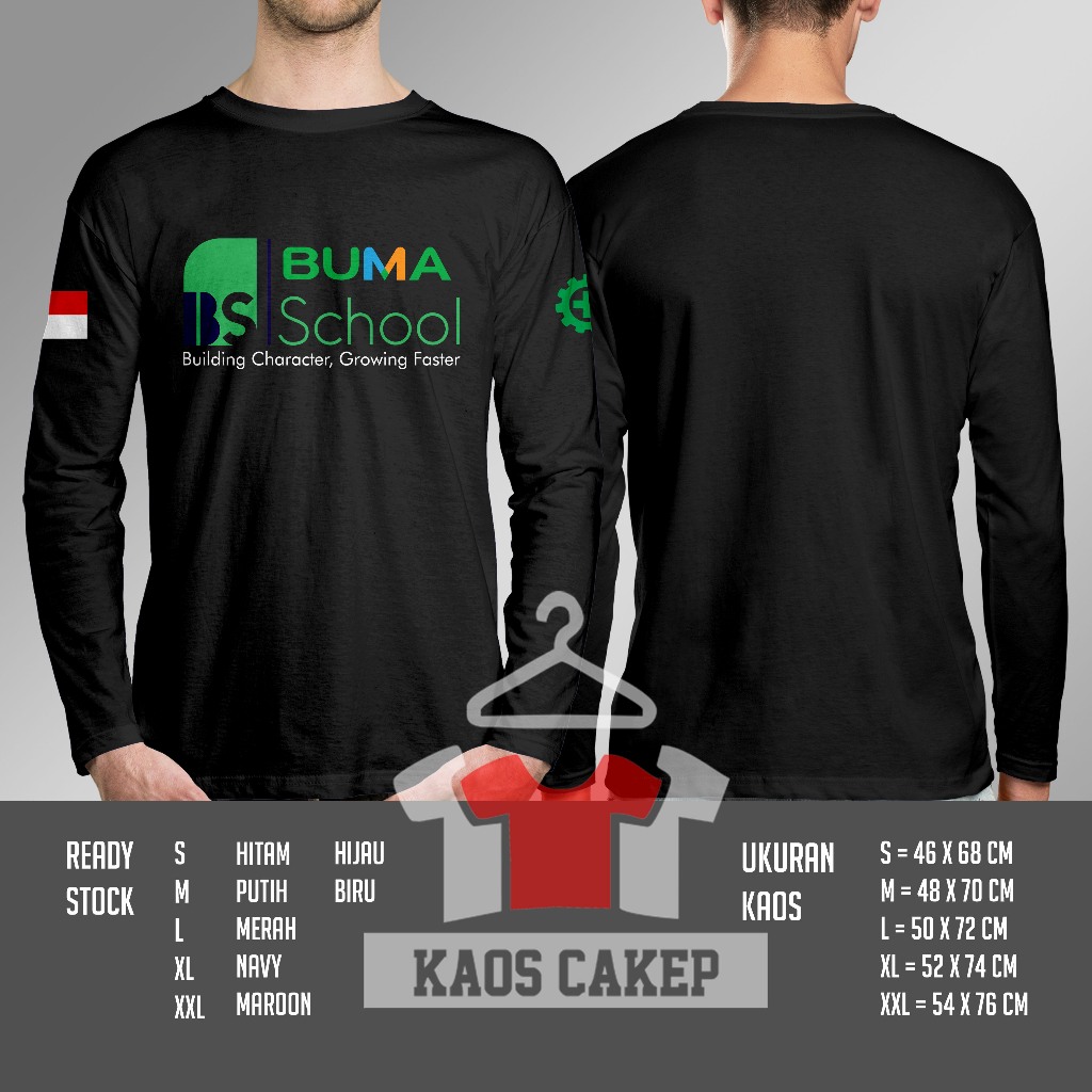 Jual Kaos Logo Buma School Building Character Grow Faster Lengan ...
